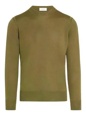 PAOLO PECORA Merino Wool Crew Neck Sweater - Green