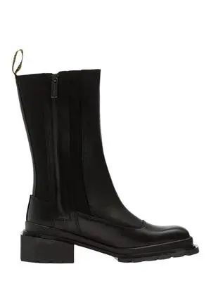 Dr. Martens Leather Square Toe Boots - Black