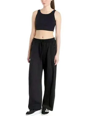 Adidas Paneled Track Pants With Drawstring Waist - Black