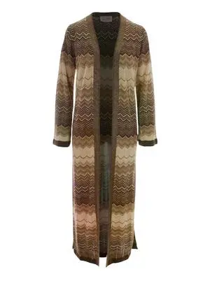 MC2 SAINT BARTH Tonia Chevron-knit Cardigan - Brown