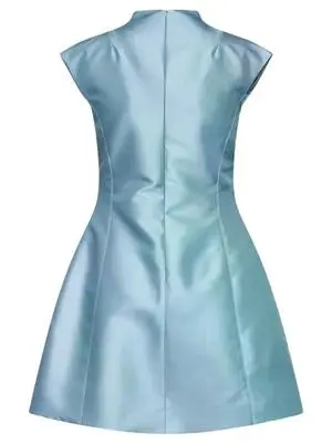 BLANCA VITA V-neck Flared Dress - Blue