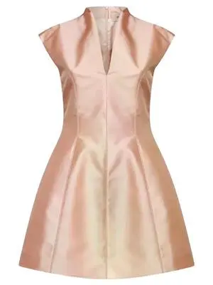 BLANCA VITA Blanca Vita Powder Pink Satin V-Neck Dress Pink
