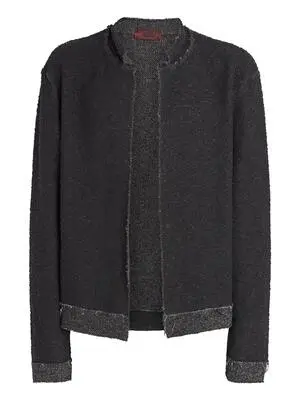 424 Cotton-blend Distressed Cardigan - Black