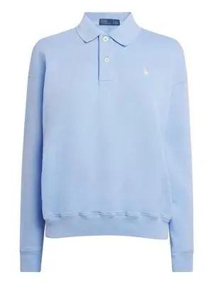 Polo Ralph Lauren Cotton-blend Collared Pullover Sweater - Blue