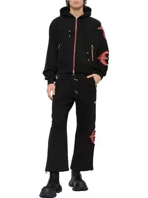 THUG CLUB New Rock Graphic-print Track Pants - Black