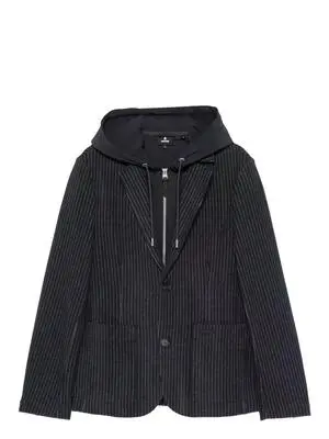 Mackage Pinstriped Hooded Blazer - Blue