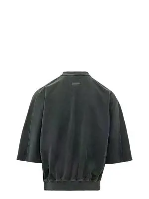 Fear Of God Logo Print Short Sleeve Sweatshirt - Black