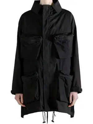 Y’s Hooded Multi-pocket Coat - Black