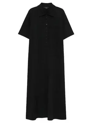 Seventy Short-sleeve Polo Midi Dress - Black