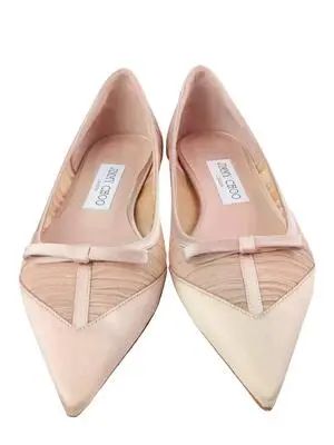 JIMMY CHOO Love Ruched Mesh Ballet Flats - Neutrals