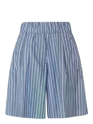 MYTHS Pinstripe Elasticated Waist Mini Shorts - Blue
