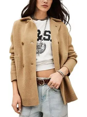 Ba&sh Vesta Cardigan Sweater - Camel