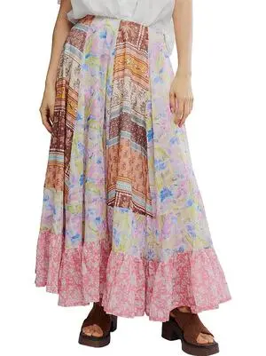 Free People Santa Eulalia Printed Maxi Skirt - Multi Print