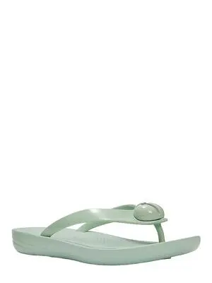 Fitflop Fitflop Iqushion Glossy Button Sandals Mint Whisper