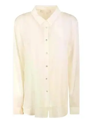 NOUVELLE SILK95FIVE SILK95FIVE Cream Satin Button-Down Shirt