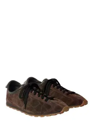 Jacquemus The Tennis Croc-effect Suede Sneakers - Brown