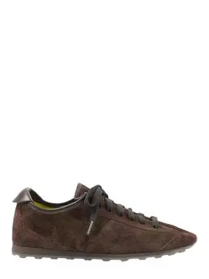 Jacquemus The Tennis Croc-effect Suede Sneakers - Brown