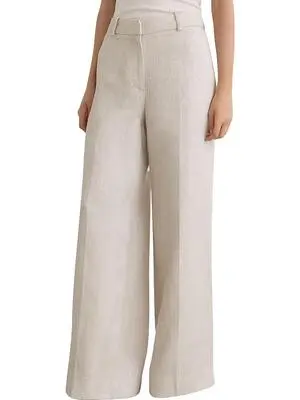 REISS Nolah Wide Leg Pants - Neutral
