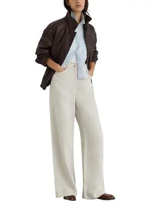 REISS Carmen Wide Leg Pants - Neutral