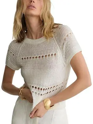 REISS Chloe Knit Top - White