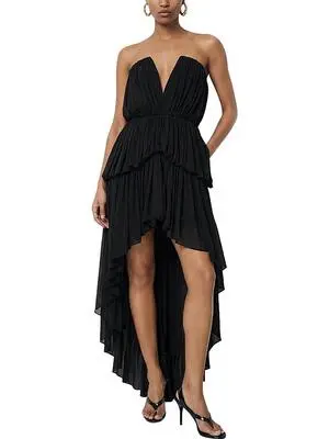 Ronny Kobo Aly High Low Dress - Black