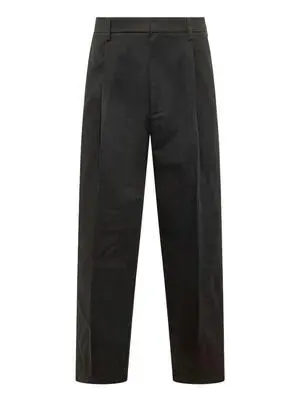 MORDECAI Pleated Straight-leg Trousers - Black