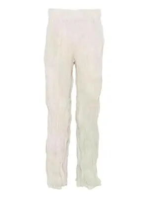GONGDID DESIGN Crinkled Finish Elasticated Waist Trousers - Neutrals