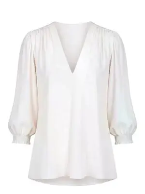 SEVENTY Seventy Gathered V-Neck Blouse