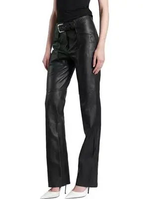ANGELICA MONTINI Otto Belted Lace-up Trousers - Black