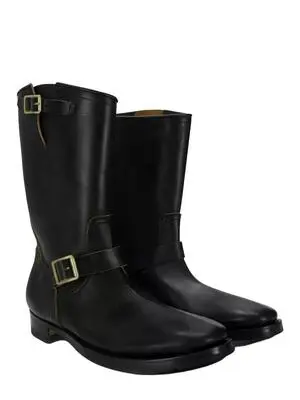 FORTELA Engineer Buckle-fastening Leather Boots - Black