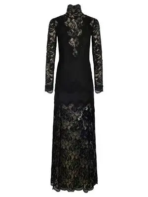 Rabanne Lace-panelled Maxi Dress - Black