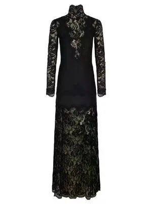 Rabanne Lace-panelled Maxi Dress - Black