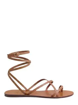 Manebí X Alex Rivière Studio Valentina Leather Flat Sandals - Brown