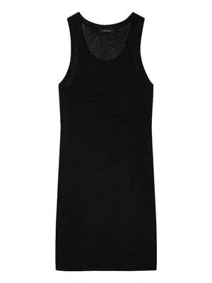 ANINE BING Arie Open-knit Dress - Black