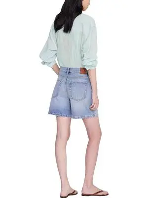 ANINE BING Delaney Denim Mini Shorts - Blue