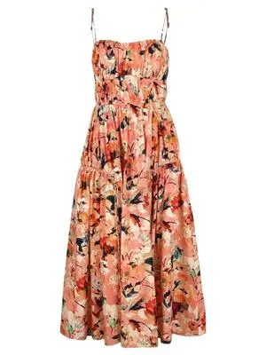 Ulla Johnson Vidri Floral-print Dress - Orange