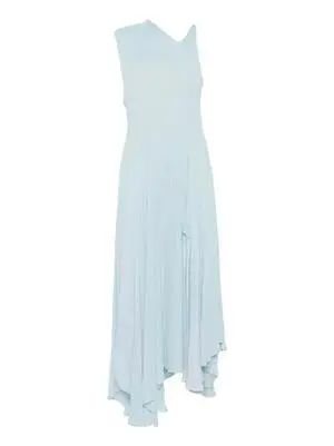 SEMICOUTURE Asymmetrical Pleated Dress - Blue