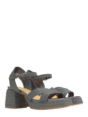 CastaÑer Vallita Metallic Braided Sandals - Grey