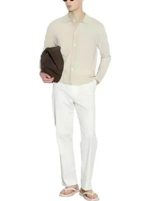 PAOLO PECORA Loose-fit Knitted Shirt - Neutrals