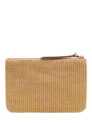 Pinko Love Birds Woven Clutch Bag - Neutrals