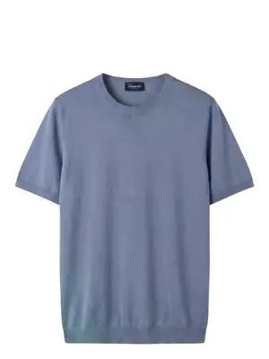 DRUMOHR Fine-knit Short-sleeve T-shirt - Blue