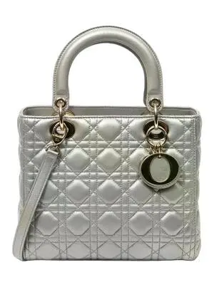 DIOR Christian Dior Lady Dior Medium Leather Shoulder Bag