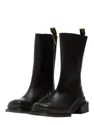 Dr. Martens Square Toe Leather Boots - Black