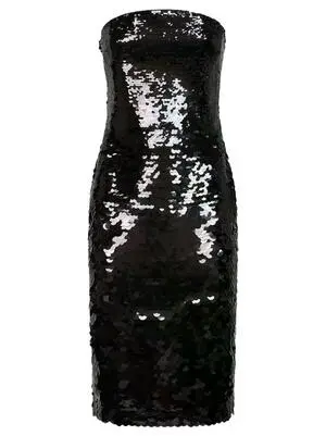 Alex Perry Sequin-embellished Strapless Dress - Black