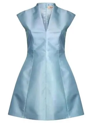 BLANCA VITA V-neck Flared Dress - Blue