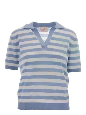 MC2 SAINT BARTH Evonne Striped Short-sleeve T-shirt - Blue
