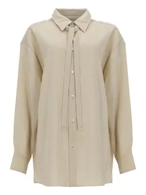 LEMAIRE Long Tie Neck Shirt - Beige