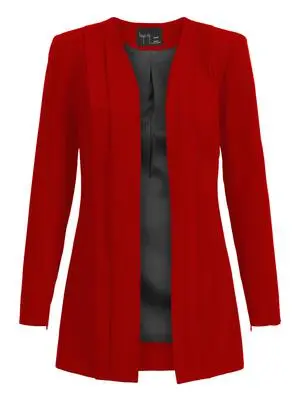 LAYO G Pleated Stretch Blazer - Red