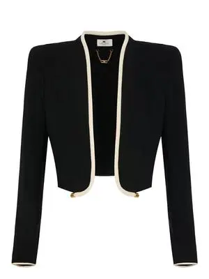 Elisabetta Franchi 3d Piping-detail Jacket - Black