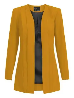 LAYO G Pleated Stretch Blazer - Yellow/gold